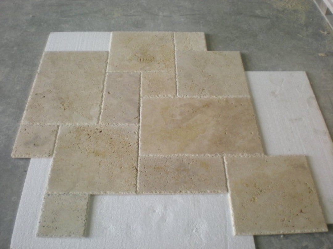 Ivory Travertine French Pattern - Travertine Sydney supplying tiles and ...