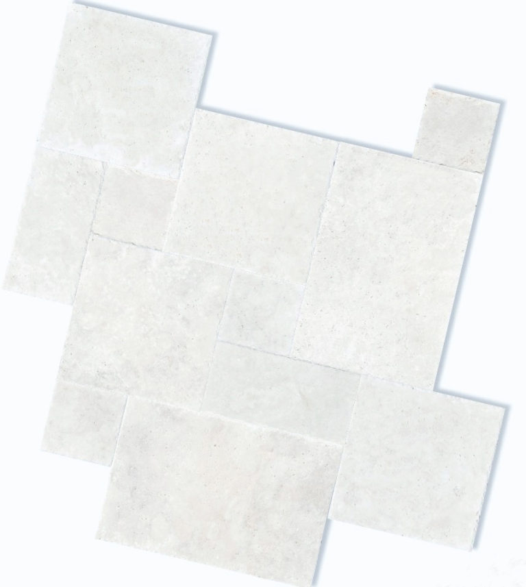 WHITE TRAVERTINE FRENCH PATTERN TILES & PAVERS